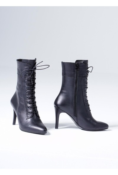 CZ London Hakiki Deri Kadın Ince Topuklu Bağcıklı Bootie CZ London Hakiki Deri Kadın Ince Topuklu Bağcıklı Bootie