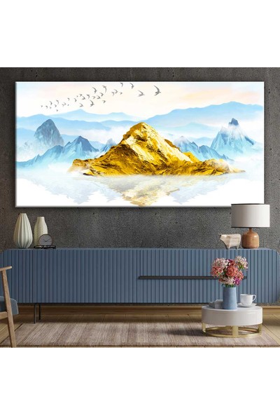 Voovart Altın Dağ Dekoratif Kanvas Tablo - VOOV2041 Voovart Altın Dağ Dekoratif Kanvas Tablo - VOOV2041