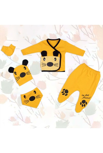 Nono Baby Erkek Bebek 5li Zıbın Takım Köpekli - Nono Baby - Hastane Çıkış & Zıbın - Sarı - Yenidoğan Nono Baby Erkek Bebek 5li Zıbın Takım Köpekli - Nono Baby - Hastane Çıkış & Zıbın - Sarı - Yenidoğan