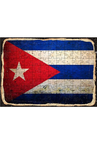 Tablomega Ahşap Mdf Puzzle Yapboz Küba Bayrağı 120 Parça 25*35 cm