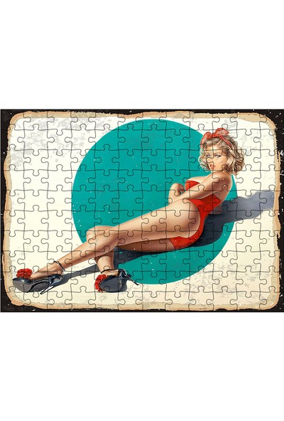 Tablomega Ahşap Mdf Puzzle Yapboz Mayolu Kadın 120 Parça 25*35 cm