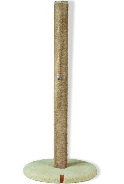 Pugalo Tırmalama Pugalo 80 cm Tırmalama Tahtası Silindir Taban Uzun Catnipli Tırmalama Tahtası Krem