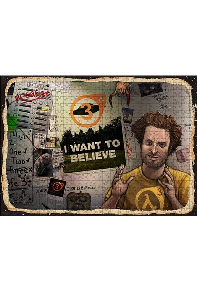 Tablomega Ahşap Mdf Puzzle Yapboz I Want To Believe - Half Life 500 Parça 50*70 cm Tablomega Ahşap Mdf Puzzle Yapboz I Want To Believe - Half Life 500 Parça 50*70 cm