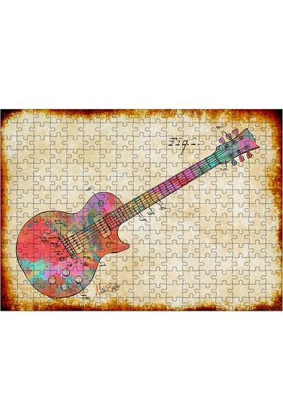 Tablomega Ahşap Mdf Puzzle Yapboz Renkli Gitar 255 Parça 35*50 cm Tablomega Ahşap Mdf Puzzle Yapboz Renkli Gitar 255 Parça 35*50 cm