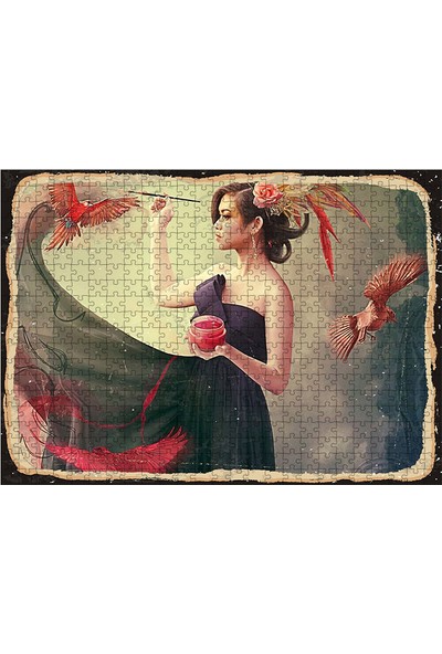 Tablomega Ahşap Mdf Puzzle Yapboz Kuşları Boyayan Kadın 500 Parça 50*70 cm Tablomega Ahşap Mdf Puzzle Yapboz Kuşları Boyayan Kadın 500 Parça 50*70 cm