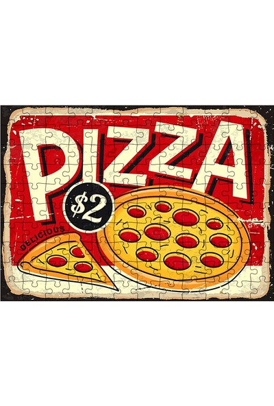 Tablomega Ahşap Mdf Puzzle Yapboz Pizza 120 Parça 25*35 cm