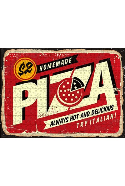 Tablomega Ahşap Mdf Puzzle Yapboz Pizza 500 Parça 50*70 cm