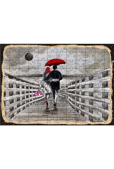 Tablomega Ahşap Mdf Puzzle Yapboz Aşk Yürüyüşü 120 Parça 25*35 cm