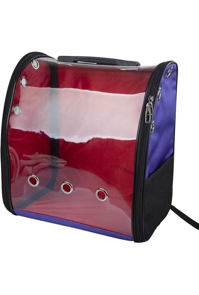 Emapet Kedi Köpek Şeffaf Sırt Çantası Lila 42X36X25