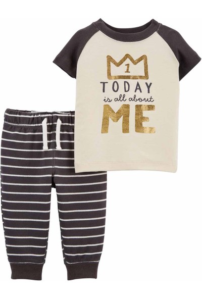 Erkek Bebek Alt Üst Set 2'li Paket Gri