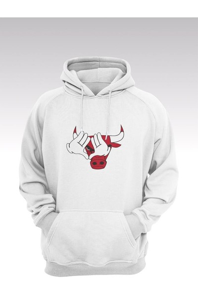 Bpm Chicago Bulls 38 Beyaz Kapşonlu Sweatshirt - Hoodie