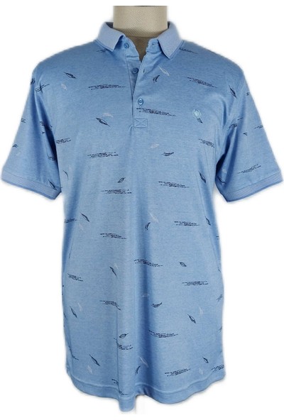 Fahrettin Moda 1002-13 Açık Mavi Küçük Yaprak Desenli Polo Yaka Klasik T-Shirt Fahrettin Moda 1002-13 Açık Mavi Küçük Yaprak Desenli Polo Yaka Klasik T-Shirt