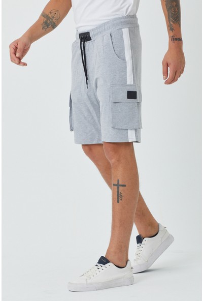 Maesse Erkek Gri Kargo Cepli Günlük Şort