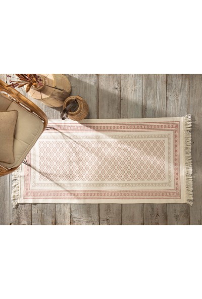 English Home Squares Dokuma Kilim 120X180 cm Krem-Kiremit English Home Squares Dokuma Kilim 120X180 cm Krem-Kiremit