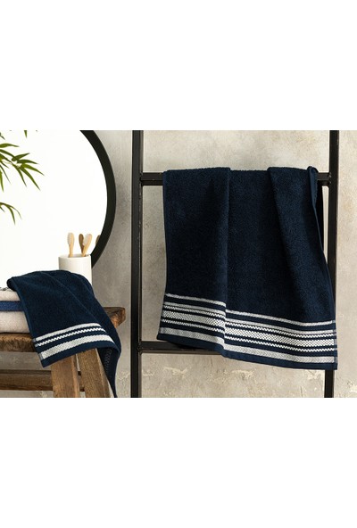 English Home Polka Dot Pamuklu Yüz Havlusu 50 x 70 cm Lacivert