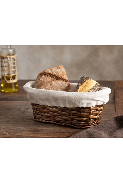 English Home Tulita Söğüt Ekmek Sepeti 26X13 cm Bej