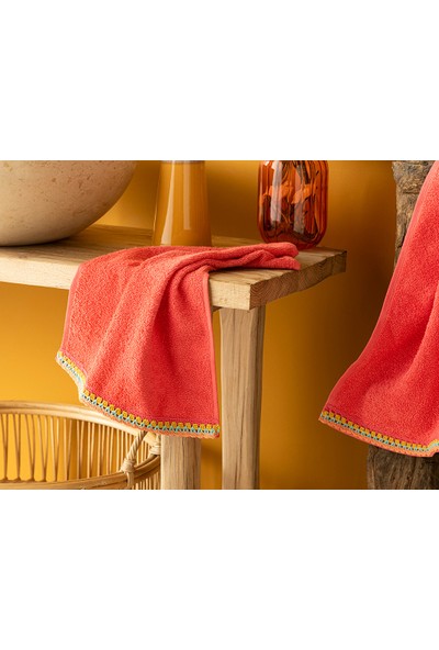 English Home Tropic Pamuklu Kroşeli El Havlusu 30 x 40 cm Pembe English Home Tropic Pamuklu Kroşeli El Havlusu 30 x 40 cm Pembe