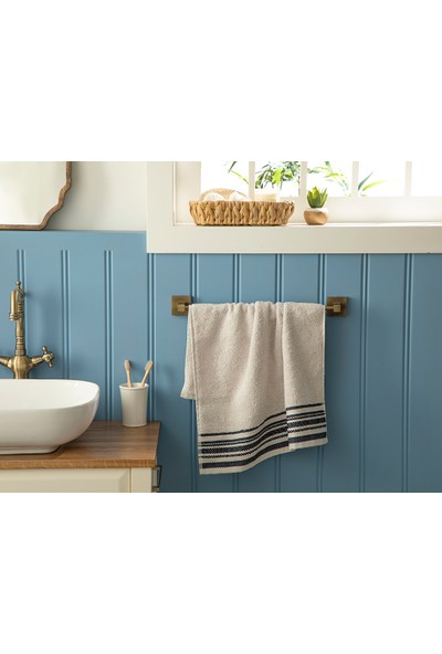 English Home Polka Dot Pamuklu Yüz Havlusu 50 x 70 cm Bej