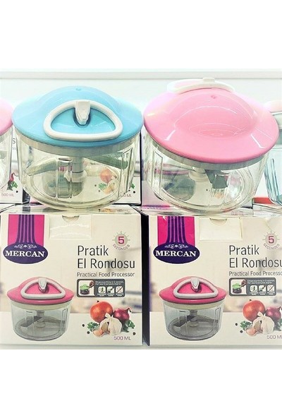 Mercan 500 ml 3 Bıçaklı Manuel Ipli Pratik Doğrayıcı El Rondosu Mercan 500 ml 3 Bıçaklı Manuel Ipli Pratik Doğrayıcı El Rondosu