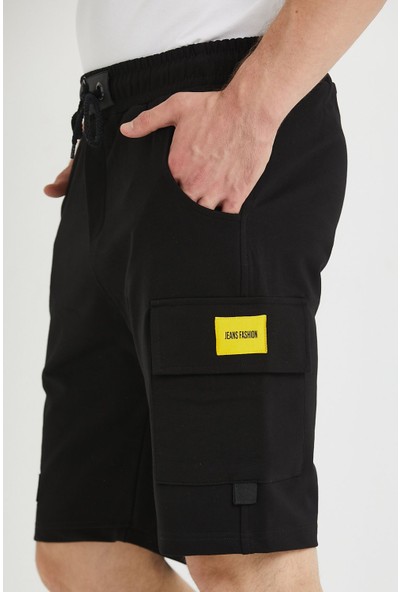 Maesse Erkek Siyah Jeans Fashion Kargo Cepli Günlük Şort Maesse Erkek Siyah Jeans Fashion Kargo Cepli Günlük Şort