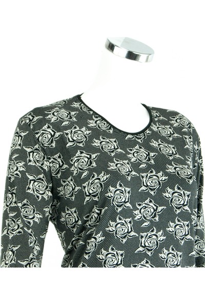 Oppland Kadın Gülnur Desenli Uzun Kollu Hafif V Yaka Likralı Viskon Penye Kumaş Anne Bluz Oppland Kadın Gülnur Desenli Uzun Kollu Hafif V Yaka Likralı Viskon Penye Kumaş Anne Bluz