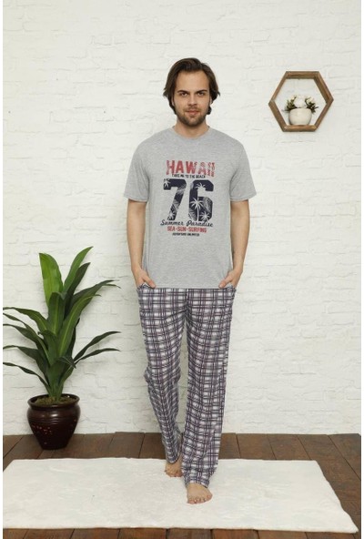Seboteks Pamuklu Kısa Kol Cepli Erkek Pijama Takımı 2628