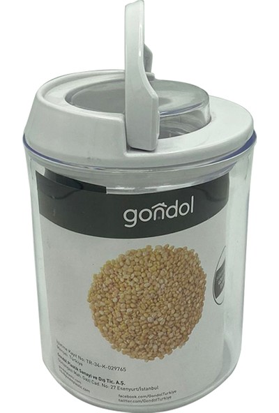 Gondol Klikon Saklama-Erzak Kabı Vakumlu 0,7 Lt
