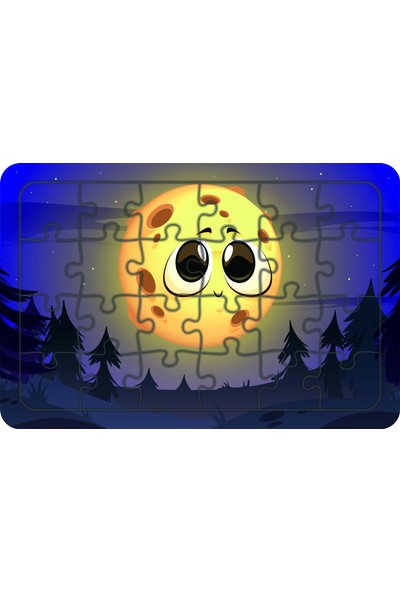 Güven Serigrafi Ay Dede 24 Parça Ahşap Çocuk Puzzle Yapboz