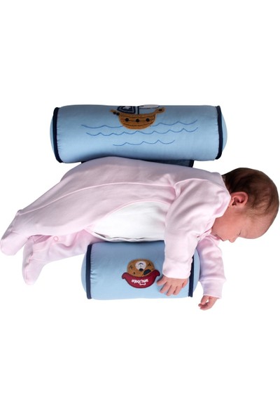 Angel Of Life Mavi Renkli Yuvarlak Güvenli Yan Yatış Yastığı