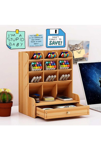 Notpa Çapraz 9 Bölmeli Çekmeceli Masaüstü Kalemlik Organizer Ceviz Renk Montajı Yapılmış Ürün Notpa Çapraz 9 Bölmeli Çekmeceli Masaüstü Kalemlik Organizer Ceviz Renk Montajı Yapılmış Ürün