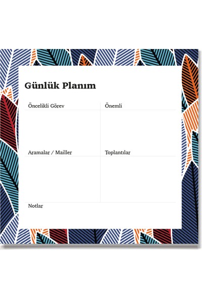 Joo Karenot Günlük Plan Yaprak Desenli