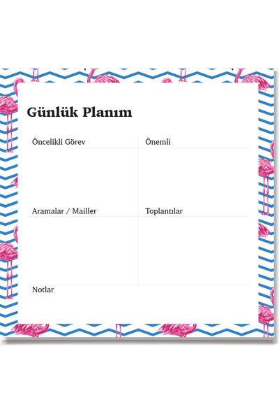 Joo Karenot Günlük Plan Flamingo Desenli
