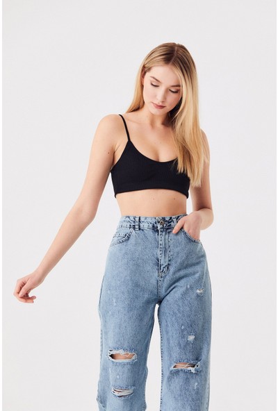 Fitilli Ince Askılı Kaplı Büstiyer Fitilli Ince Askılı Kaplı Büstiyer