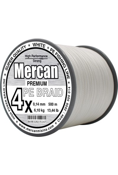 Mercan Premium Pe 4x Örgü 500 M Beyaz Ip Misina
