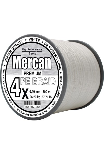 Mercan Premium Pe 4x Örgü 500 M Beyaz Ip Misina
