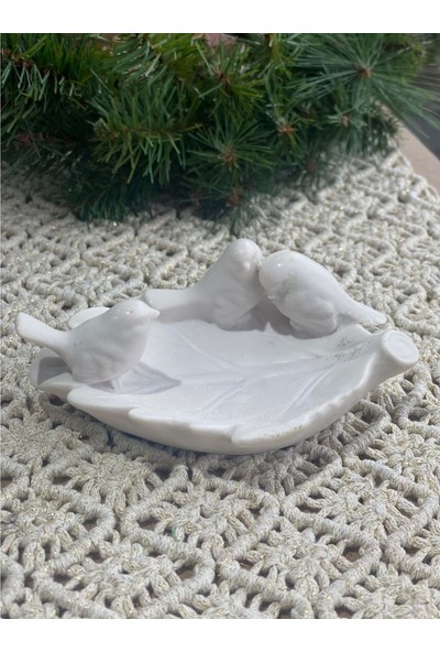 Atölye 7-77 PO266 3 Kuşlu Yaprak Boyanabilir Dekoratif Obje
