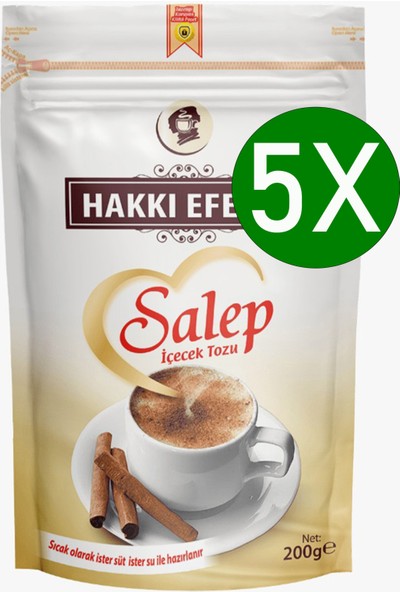 Hakkı Efendi Salep Toz Içecek 200 gr x 5'li (Sahlep) Hakkı Efendi Salep Toz Içecek 200 gr x 5'li (Sahlep)