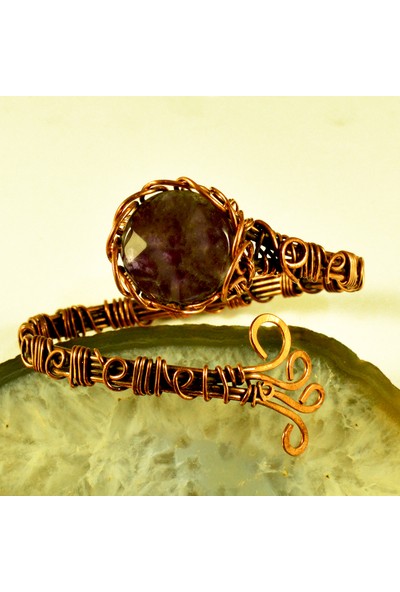 Mba Handmade Jewelry Ametist Kristali Kadın Bakır Örgü Bilezik Mba Handmade Jewelry Ametist Kristali Kadın Bakır Örgü Bilezik