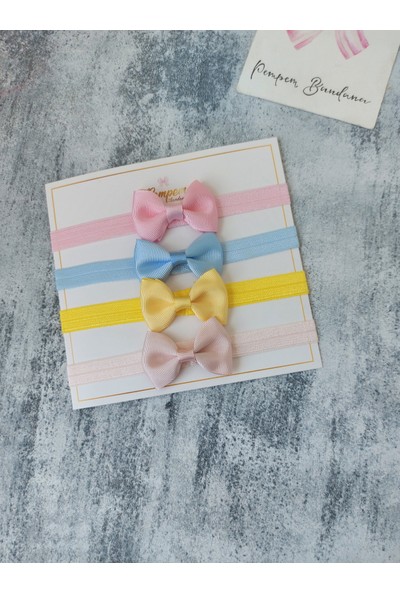 Pempem Bandana Kız Bebek 4 Lü Fiyonk Bandana