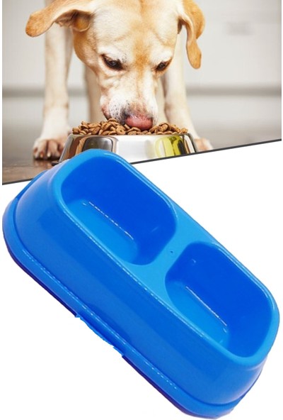 Kedi - Köpek Mama ve Su Kabı 2 Bölmeli Büyük Boy-