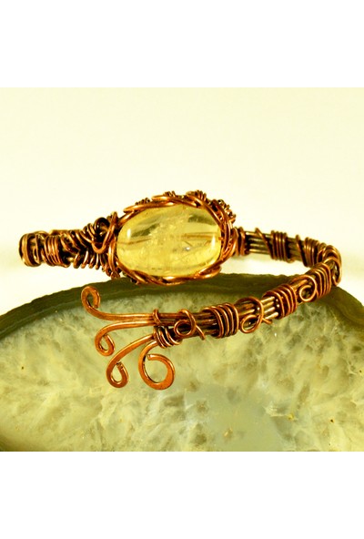 Mba Handmade Jewelry Sitrin Kristali Kadın Saf Bakır Bilezik - Doğal Taş Bilezik Mba Handmade Jewelry Sitrin Kristali Kadın Saf Bakır Bilezik - Doğal Taş Bilezik