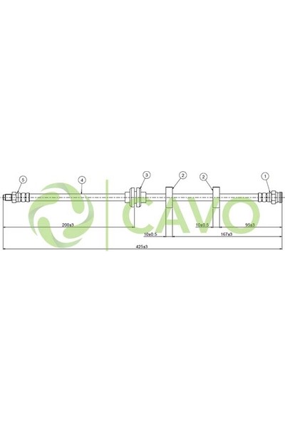 CAVO 2 Ad. Fren Hortumu On (Alfa ROMEO:156 97-/ 147 1.6 16V 1.9jtd 2.0 CAVO 2 Ad. Fren Hortumu On (Alfa ROMEO:156 97-/ 147 1.6 16V 1.9jtd 2.0