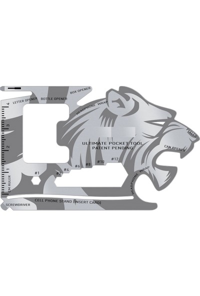 Xnews 18 Fonksiyonlu Cüzdan Içi Aslan Tasarımlı Kart Acil Durum Kiti-