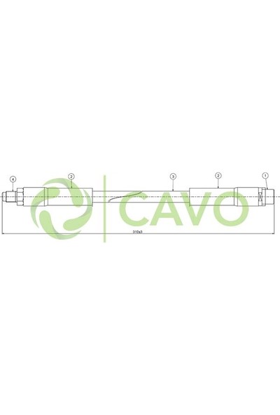 CAVO 2 Ad. Fren Hortumu Arka 280 mm (Mercedes W202-203-210 / 1 Ucu Dıs