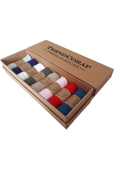 Trendcorap Premium 8'li Dikişsiz Bambu Bayan Spor Bilek Patik Çorap Renkli Trendcorap Premium 8'li Dikişsiz Bambu Bayan Spor Bilek Patik Çorap Renkli