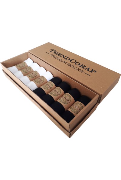 Trendcorap Premium 8'li Dikişsiz Bambu Bayan Spor Bilek Patik Çorap Siyah - Beyaz Trendcorap Premium 8'li Dikişsiz Bambu Bayan Spor Bilek Patik Çorap Siyah - Beyaz