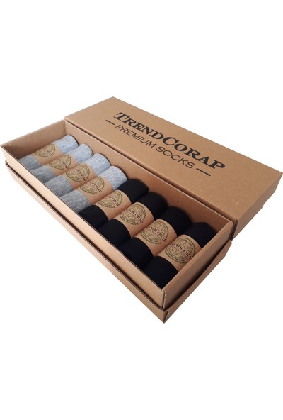 Trendcorap Premium 8'li Dikişsiz Bambu Bayan Spor Bilek Patik Çorap Siyah - Gri Trendcorap Premium 8'li Dikişsiz Bambu Bayan Spor Bilek Patik Çorap Siyah - Gri