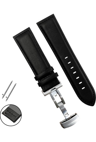Honor Magic Watch 2 42MM 20MM Uyumlu Siyah Renk Dikişli Gümüş Renk Klipsli Akıllı Pimli Deri Saat Kordonu AL11GUMUSKLIPS Honor Magic Watch 2 42MM 20MM Uyumlu Siyah Renk Dikişli Gümüş Renk Klipsli Akıllı Pimli Deri Saat Kordonu AL11GUMUSKLIPS