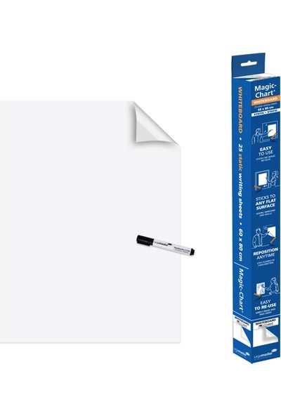 Edding Magic-Chart Elektrostatik 60X80 cm Düz Yazı Kağıdı (Beyaz) Edding Magic-Chart Elektrostatik 60X80 cm Düz Yazı Kağıdı (Beyaz)