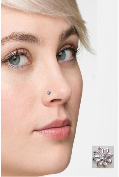 Begonia Accessories 925 Ayar Gümüş zirkon tek taşlı çiçek Hızma